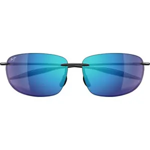 Maui Jim 64mm Oversized Rectangular Sunglasses - Black