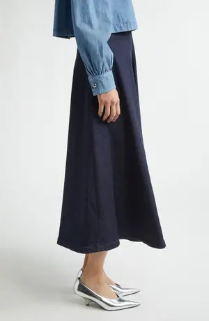 Altuzarra Varda A-line Denim Skirt - Berry