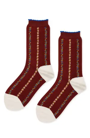 Hansel From Basel Louelle Crew Socks - Rust