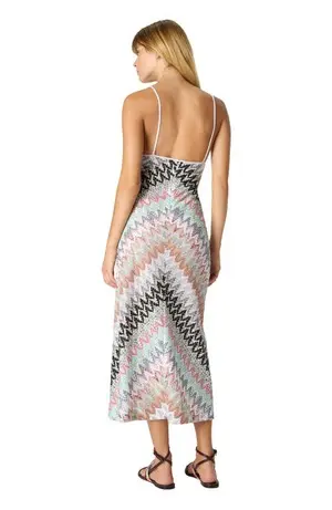 Missoni Sleeveless V-neck Maxi Dress With Contrasting Top - Multicoloured