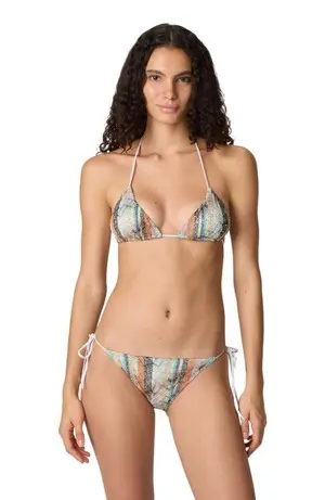 Missoni Missoni Bikini In Viscose Lamé Blend With Multi-Technique Knit Multicoloured