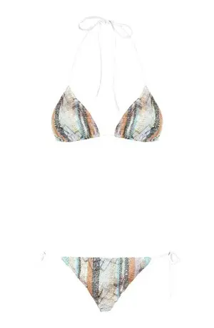 Missoni Bikini In Viscose Lamé Blend With Multi-technique Knit - Multicoloured