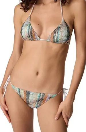 Missoni Bikini In Viscose Lamé Blend With Multi-technique Knit - Multicoloured
