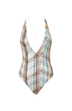 Missoni Lamé Viscose Blend One-piece Swimsuit - Multicoloured