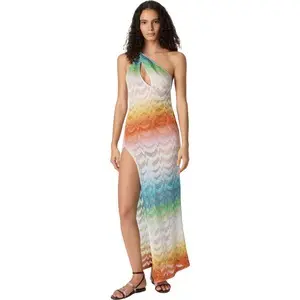 Missoni Asymmetric Cover-up Dress In Shaded Lamé Viscose - Multicoloured