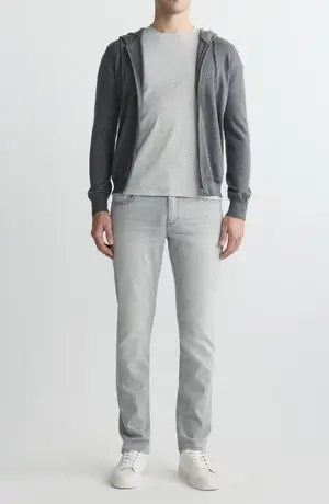 DL1961 Stretch Cotton Rib Crewneck T-shirt - Grey