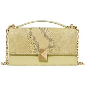 Kate Spade New York Deco Mixed Media Convertible Leather Crossbody Bag - Pale Citron