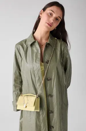 Kate Spade New York Deco Mixed Media Convertible Leather Crossbody Bag - Pale Citron