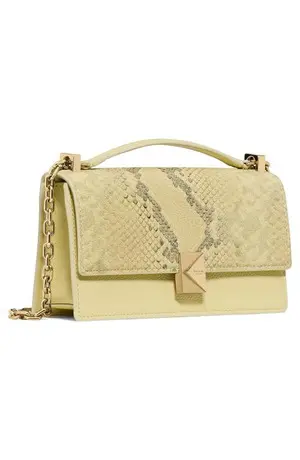 Kate Spade New York Deco Mixed Media Convertible Leather Crossbody Bag - Pale Citron