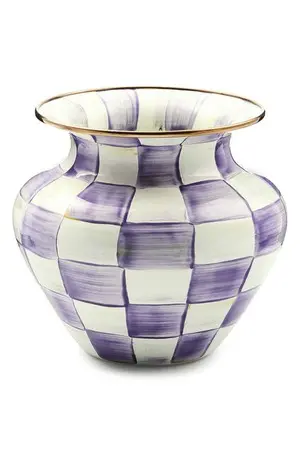 MACKENZIE-CHILDS Check Large Enameled Steel Vase - Violet