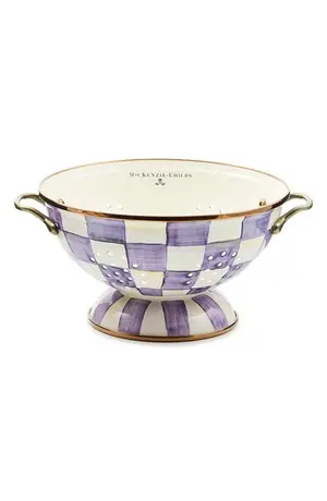 MACKENZIE-CHILDS Check Large Colander - Violet