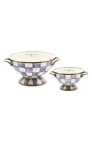MACKENZIE-CHILDS Check Large Colander - Violet