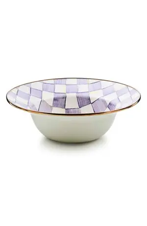 MACKENZIE-CHILDS Check Enamel Serving Bowl - Violet