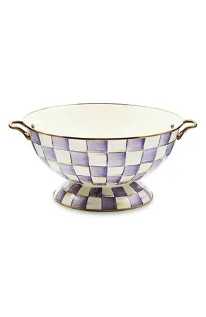 MACKENZIE-CHILDS Emerald Check Enameled Steel Everything Bowl - Violet
