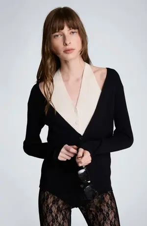 KENNETH COLE Layered Look Halter Cardigan