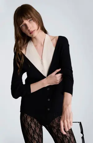 KENNETH COLE Layered Look Halter Cardigan