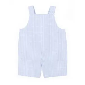 FLORENCE EISEMAN Check Seersucker Shortall With Appliqu