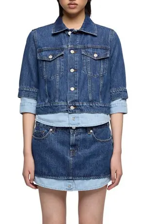 7 For All Mankind Denim Trucker Jacket - Shadow
