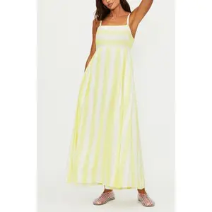 Beach Riot Rianne Stripe Cover-up Sundress - Lemonade Stripe