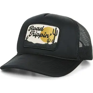 LOCAL BEACH Road Trippin' Patch Trucker Hat - Black
