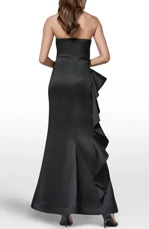 Donna Karan New York Taffeta Strapless Ruffle Gown