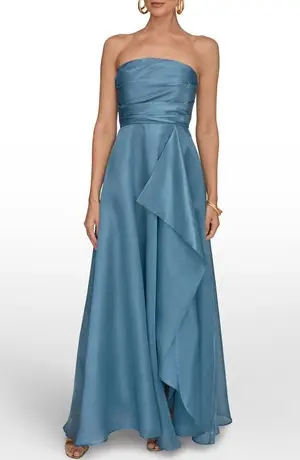 Donna Karan New York Strapless Ruffle Gown