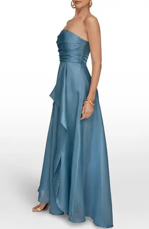 Donna Karan New York Strapless Ruffle Gown