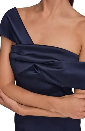Donna Karan New York One-shoulder Mikado Gown