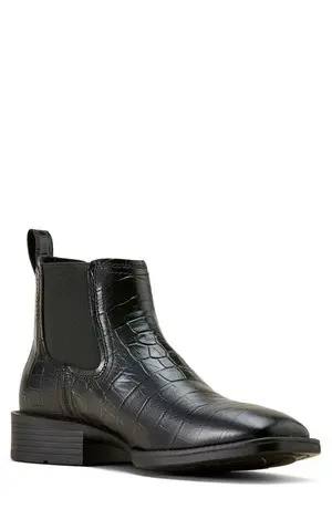 Ariat Booker Wide Square Toe Western Chelsea Boot - Black