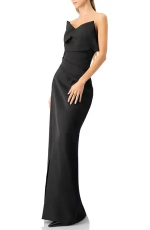 IVONNE Strapless Gown With Front Leg Opening