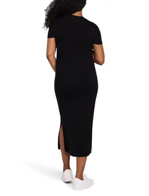 Motherhood Maternity Maternity Nursing Midi Dress - Black