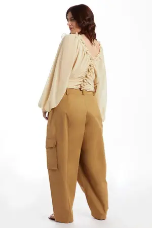JUNE + VIE Barrel Leg Cargo Pant