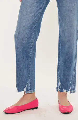 KANCAN Ivorie Mid Rise Crop Straight Jeans