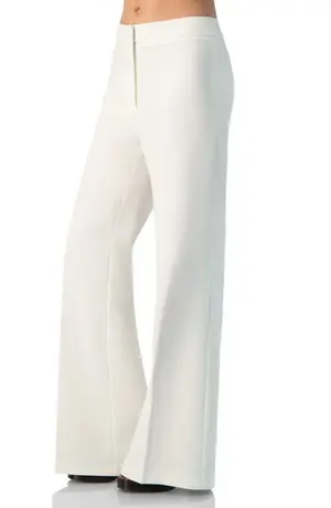 IVONNE Wide Leg Straight Pants - Ivory