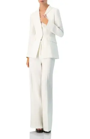 IVONNE Wide Leg Straight Pants - Ivory
