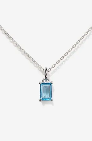 LITTLE SKY STONE Silver Pendant Necklace - Blue Topaz
