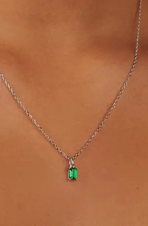 LITTLE SKY STONE Silver Pendant Necklace - Emerald