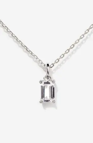LITTLE SKY STONE Silver Pendant Necklace - Moissanite