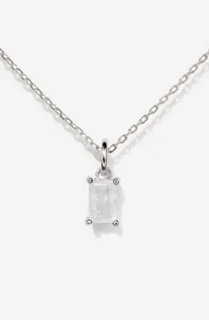 LITTLE SKY STONE Silver Pendant Necklace - Moonstone