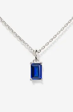 LITTLE SKY STONE Silver Pendant Necklace - Sapphire
