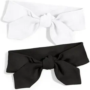 CITY THREADS Knotted Headband 2-pack - Black/white