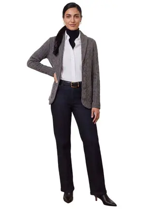 JESSICA LONDON JESSICA LONDON Crochet Cardigan Medium Heather Grey