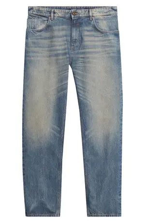 Balmain Medium Wash Bottoms For Men
