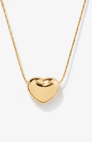 LITTLE SKY STONE Pebble Heart Pendant Necklace - Gold