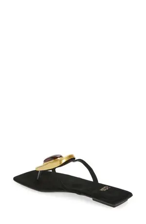 Jeffrey Campbell Bazaar Flip Flop - Black Suede Tortoise