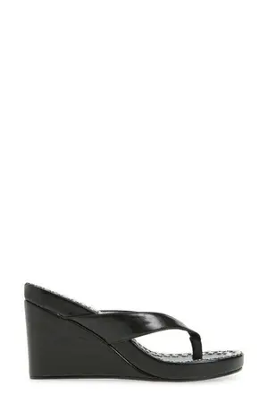 Jeffrey Campbell Liezel Platform Wedge Flip Flop - Black Silver