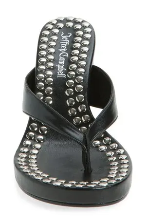 Jeffrey Campbell Liezel Platform Wedge Flip Flop - Black Silver