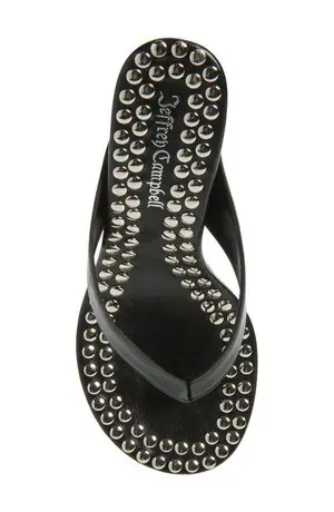 Jeffrey Campbell Liezel Platform Wedge Flip Flop - Black Silver