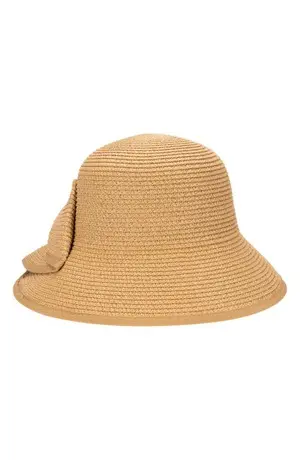 San Diego Hat Petal Straw Bucket Hat - Natural
