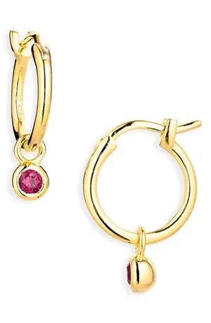 MISSOMA October Birthstone Mini Charm Hoop Earrings - Gold